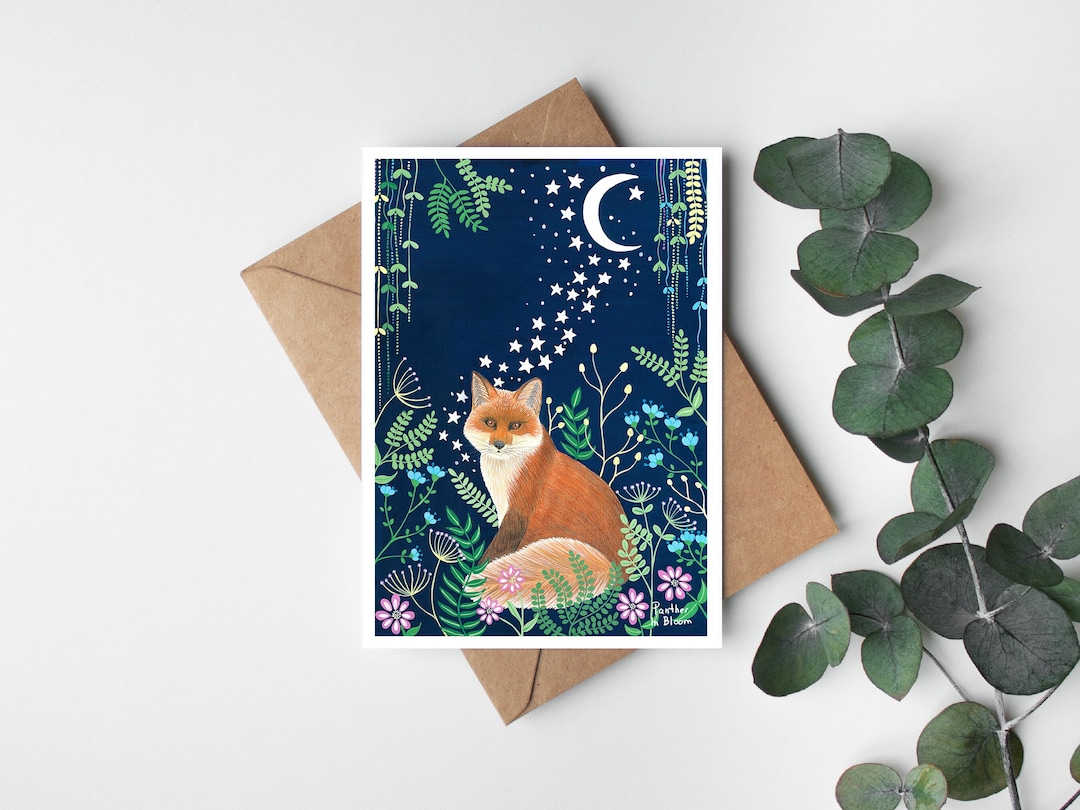 Printable Greeting Card, Fox Thank You Card, Fox Greeting Cards, Fox ...