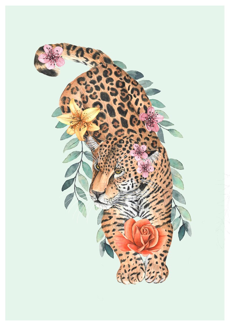 Leopard Artwork for Living Room Wall Art Rainforest Print for - Etsy