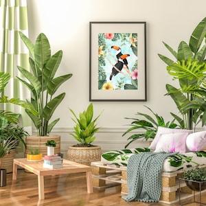 Toucan Art Print: Tropical Wall Art, Jungle Bird Illustration ...