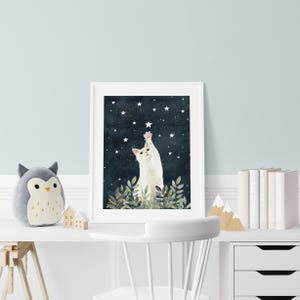 White Cat Poster: Celestial Wall Art, Pet Memorial Gift - Etsy