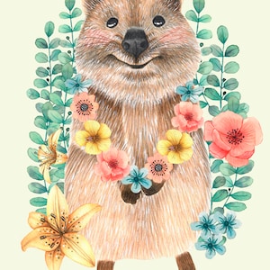 Mini Mouse Children Wall Art, Cute Animals Baby Room Decor, Whimsical ...