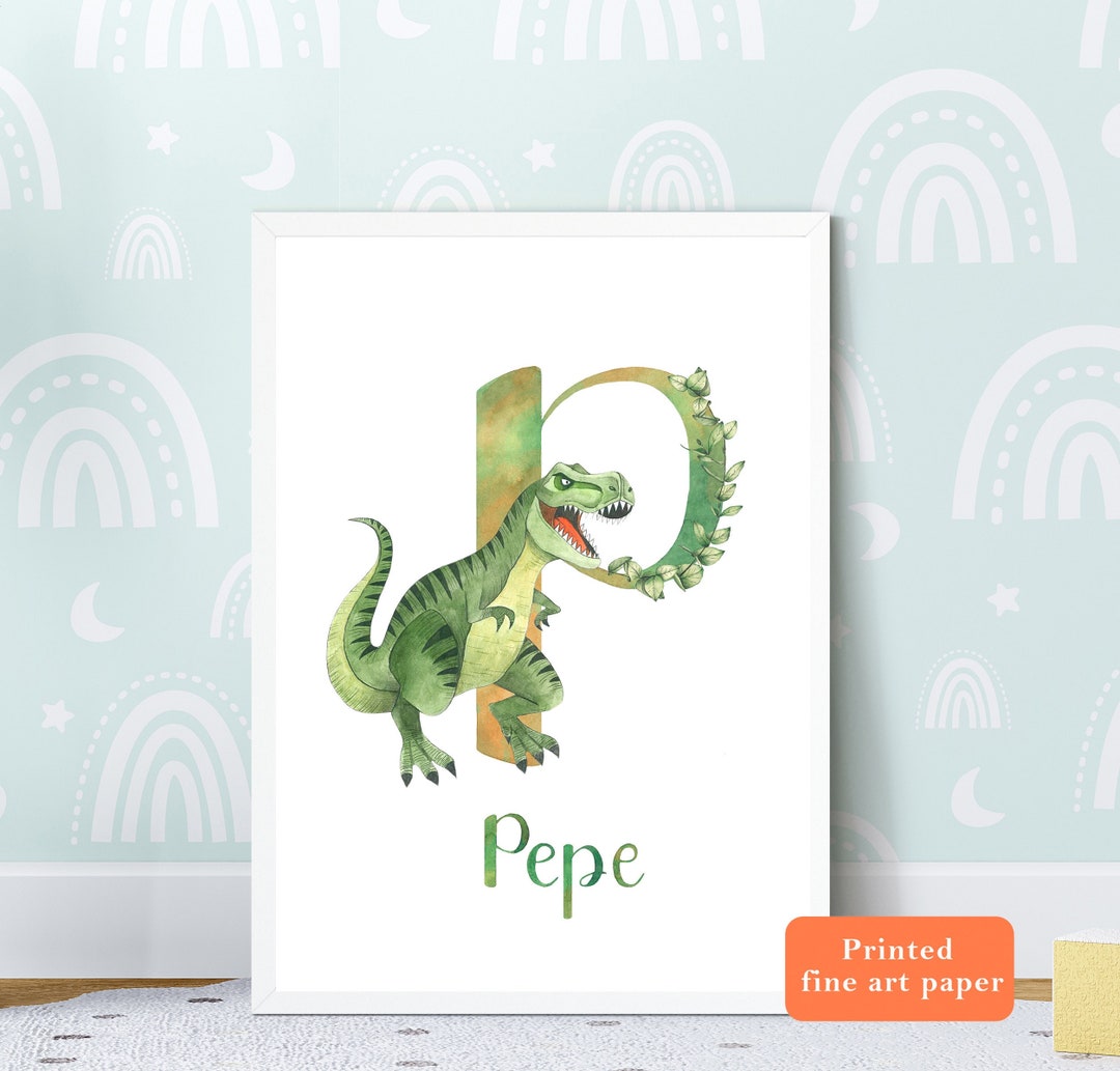 Dinosaur Custom Name Tyrannosaurus Rex Wall Art Baby Name - Etsy