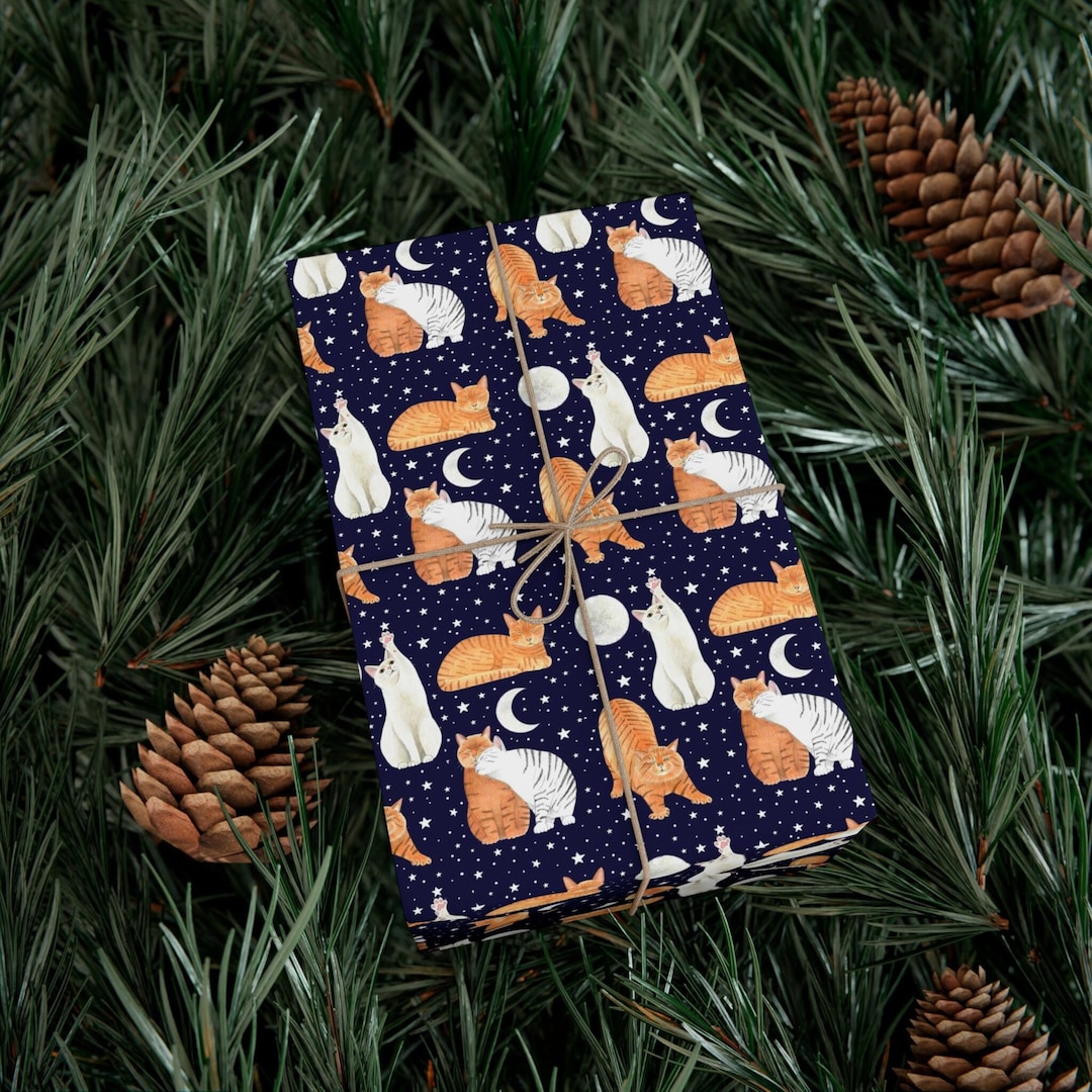 Cat Wrapping Paper, Christmas Gift Wrap, Gift Wrap Papers, Holiday Gift ...