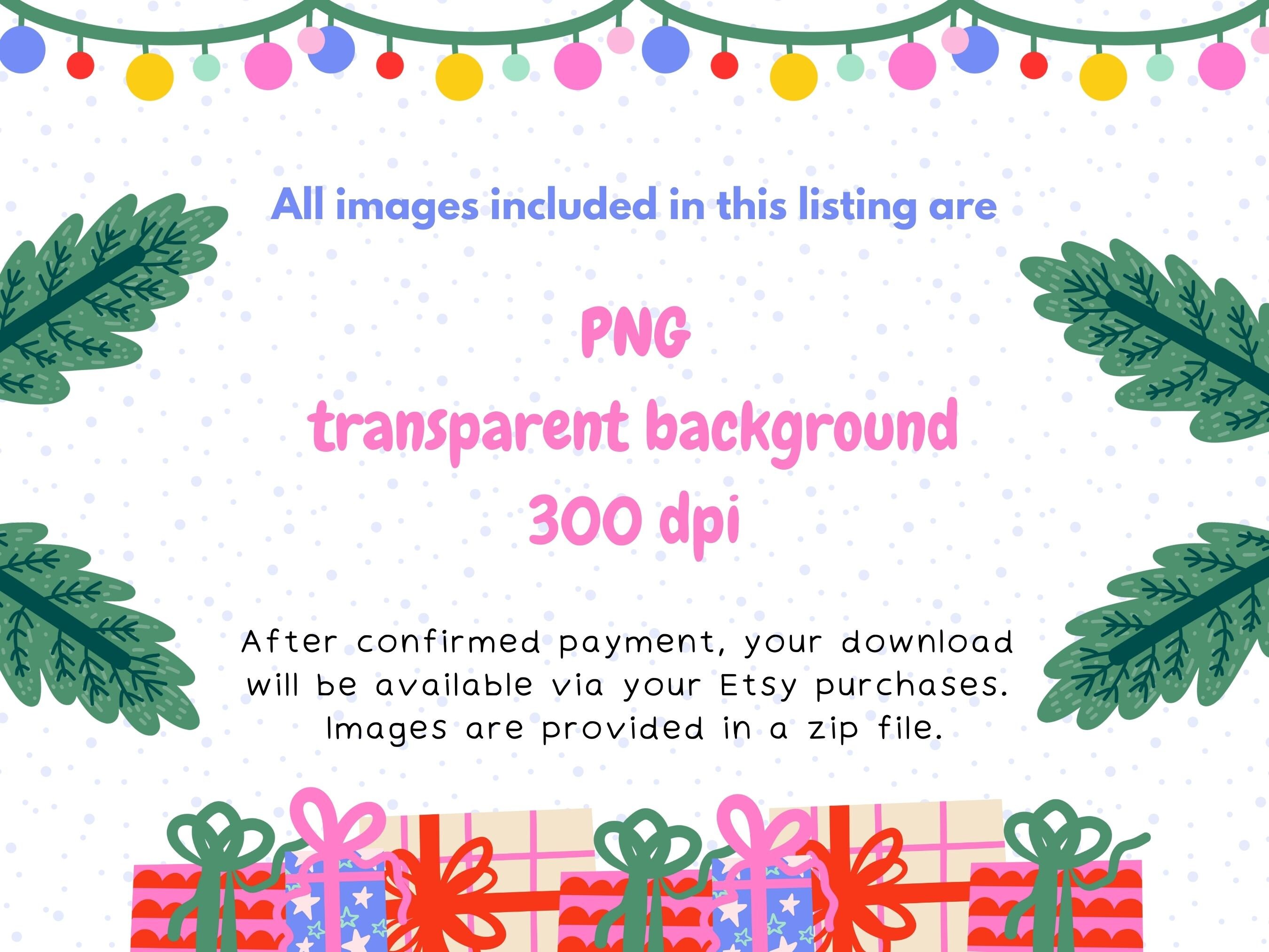 Bright Christmas Clipart - Festive Illustrations, Printable Digital ...