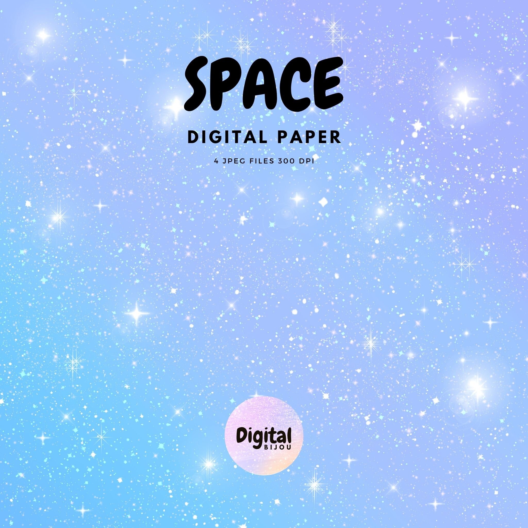 Space Digital Paper, Pastel Galaxy Universe Watercolour Sparkle Rainbow ...
