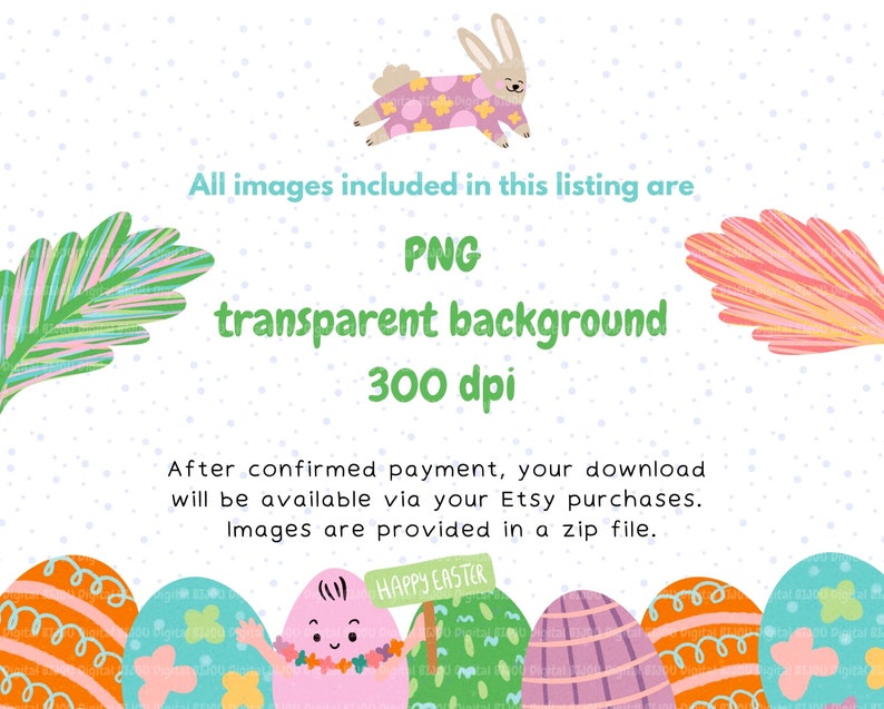 Easter Clipart Easter Bunny, Spring Illustrations Printable Digital ...