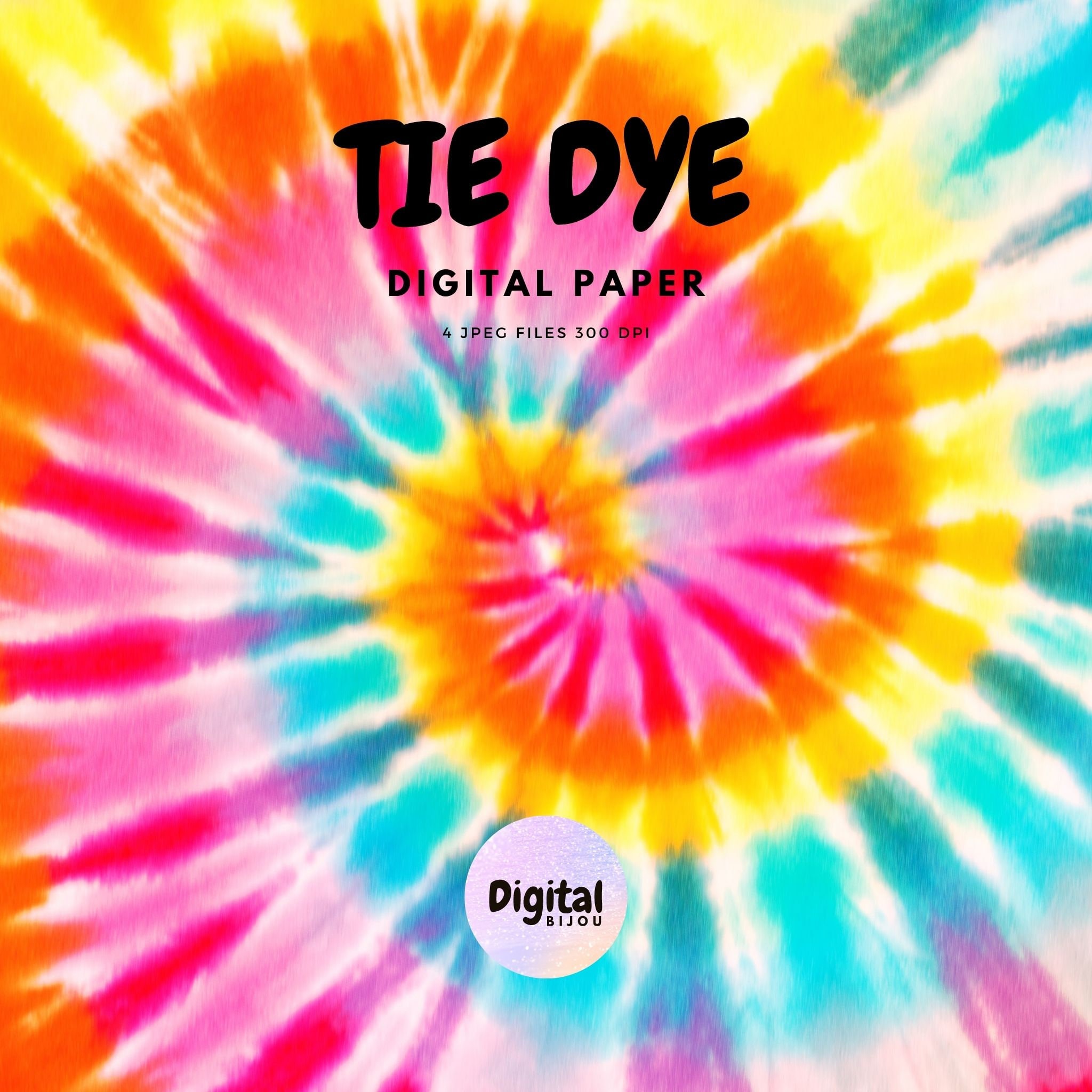 Tie Dye Digital Paper Groovy Psychedelic Colorful Rainbow - Etsy