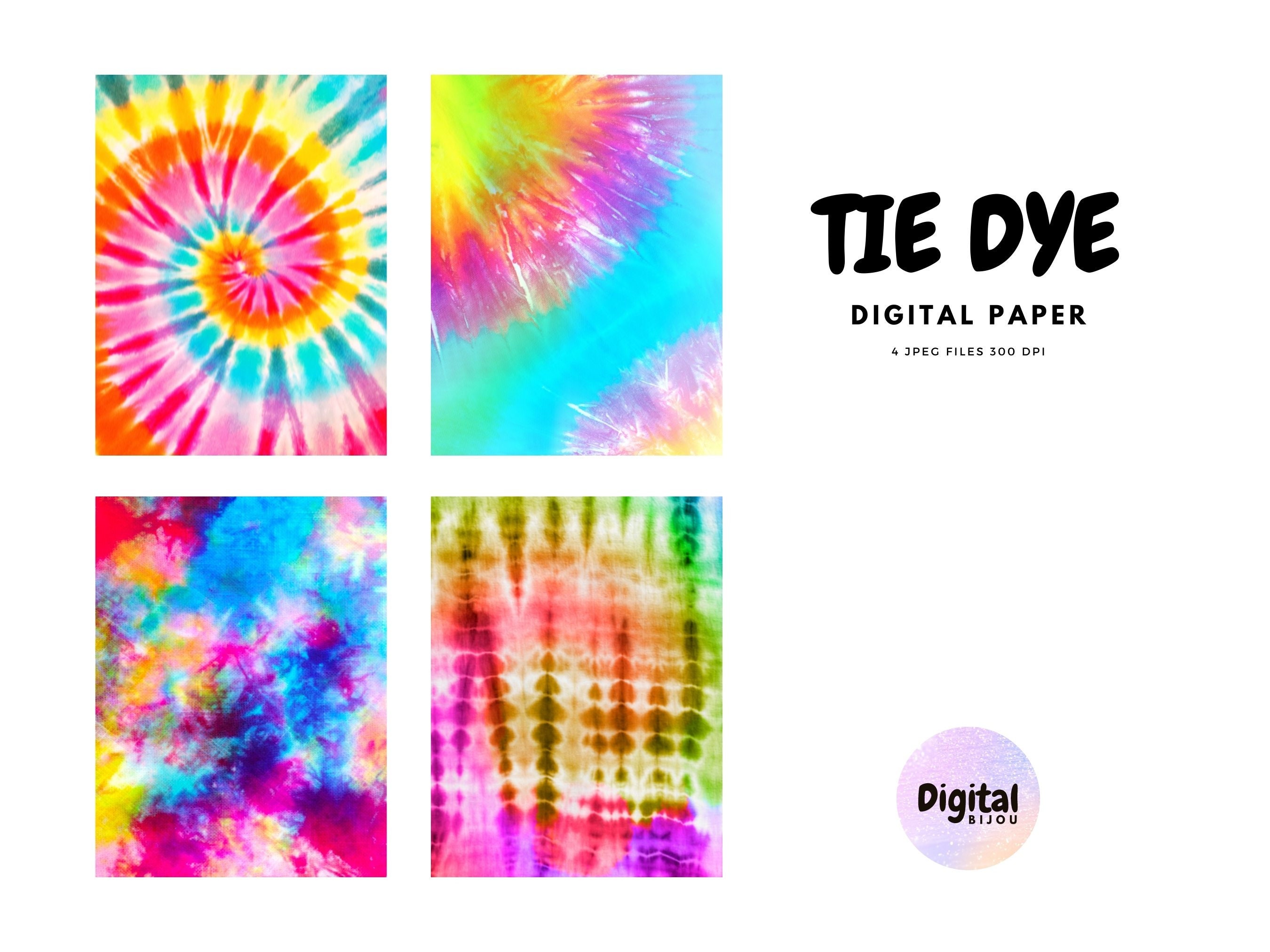 Tie Dye Digital Paper Groovy Psychedelic Colorful Rainbow - Etsy