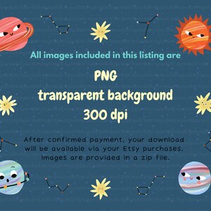 Space Clipart- Cute Planets Clip Art, Kawaii Planets Clipart, Happy ...