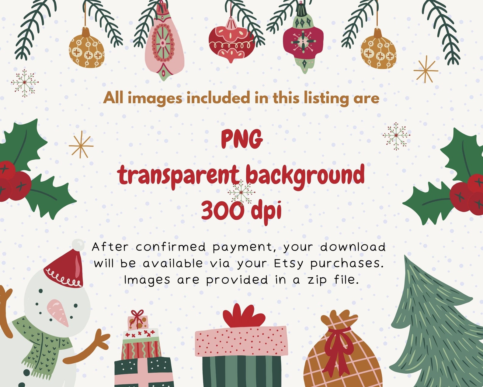 Cozy Christmas Clipart Festive Illustrations, Printable Digital Clipart ...