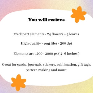 Retro Daisy Clipart, 70s Clipart, Flower Power Hippie Clipart, Groovy ...