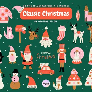 Christmas Clipart- Holiday Digital Printable Clipart, Festive ...