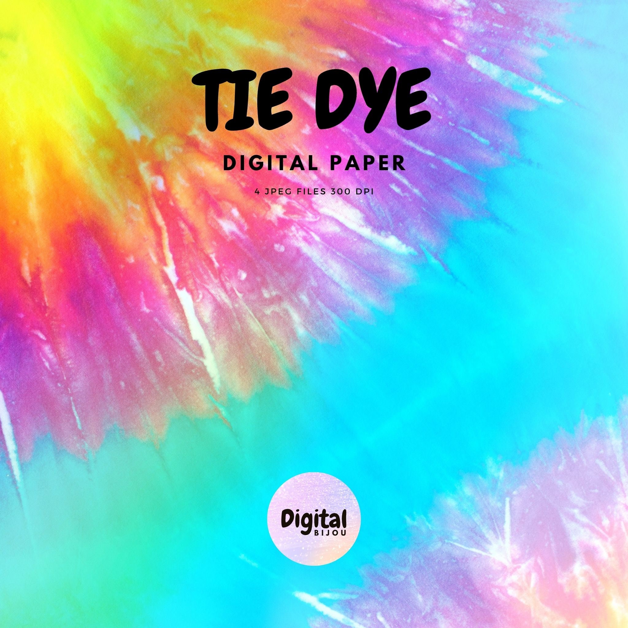 Tie Dye Digital Paper Groovy Psychedelic Colorful Rainbow - Etsy
