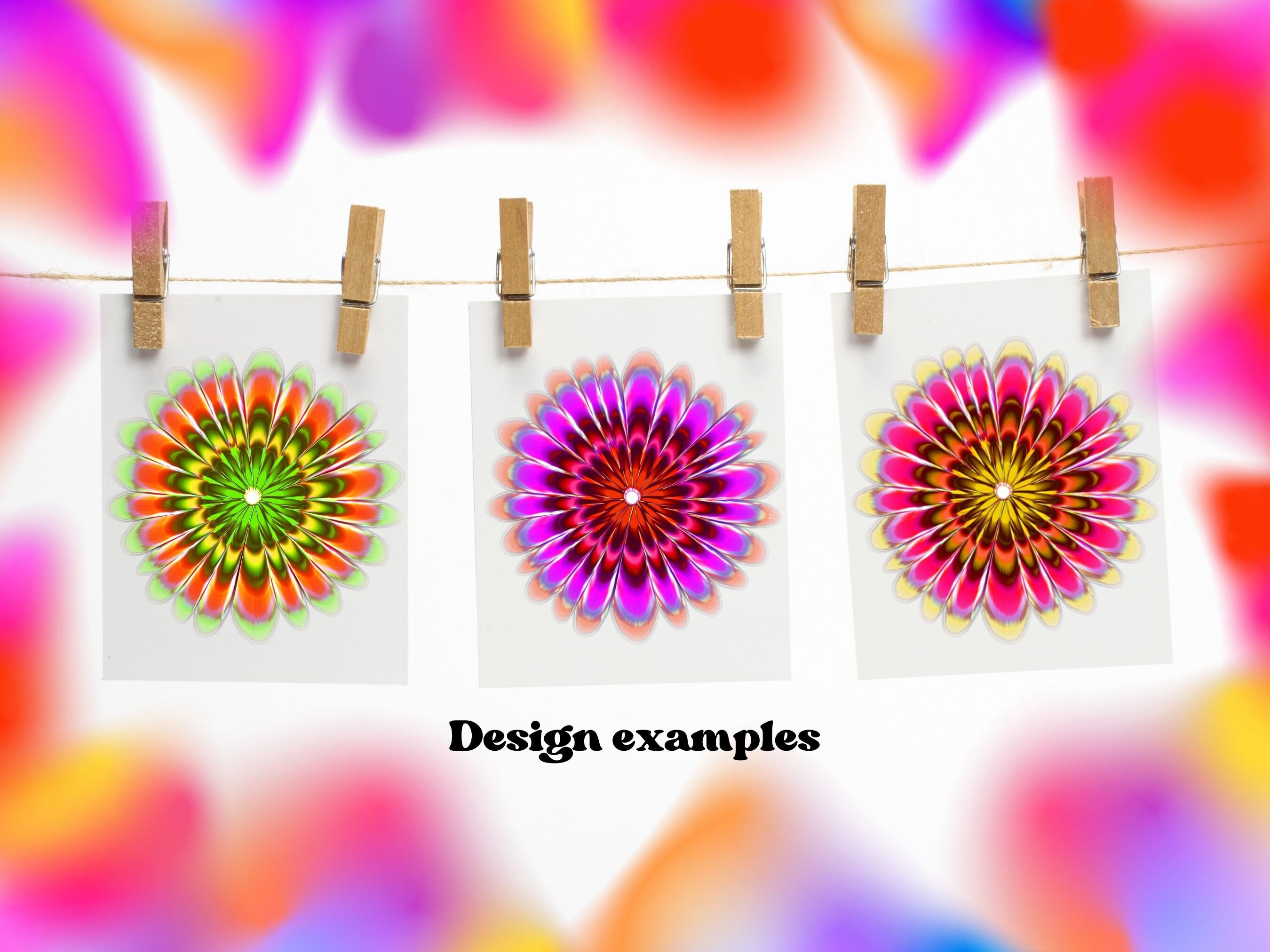 Psychedelic Daisies Clipart, 70's Retro Clipart, Esoteric Flowers ...