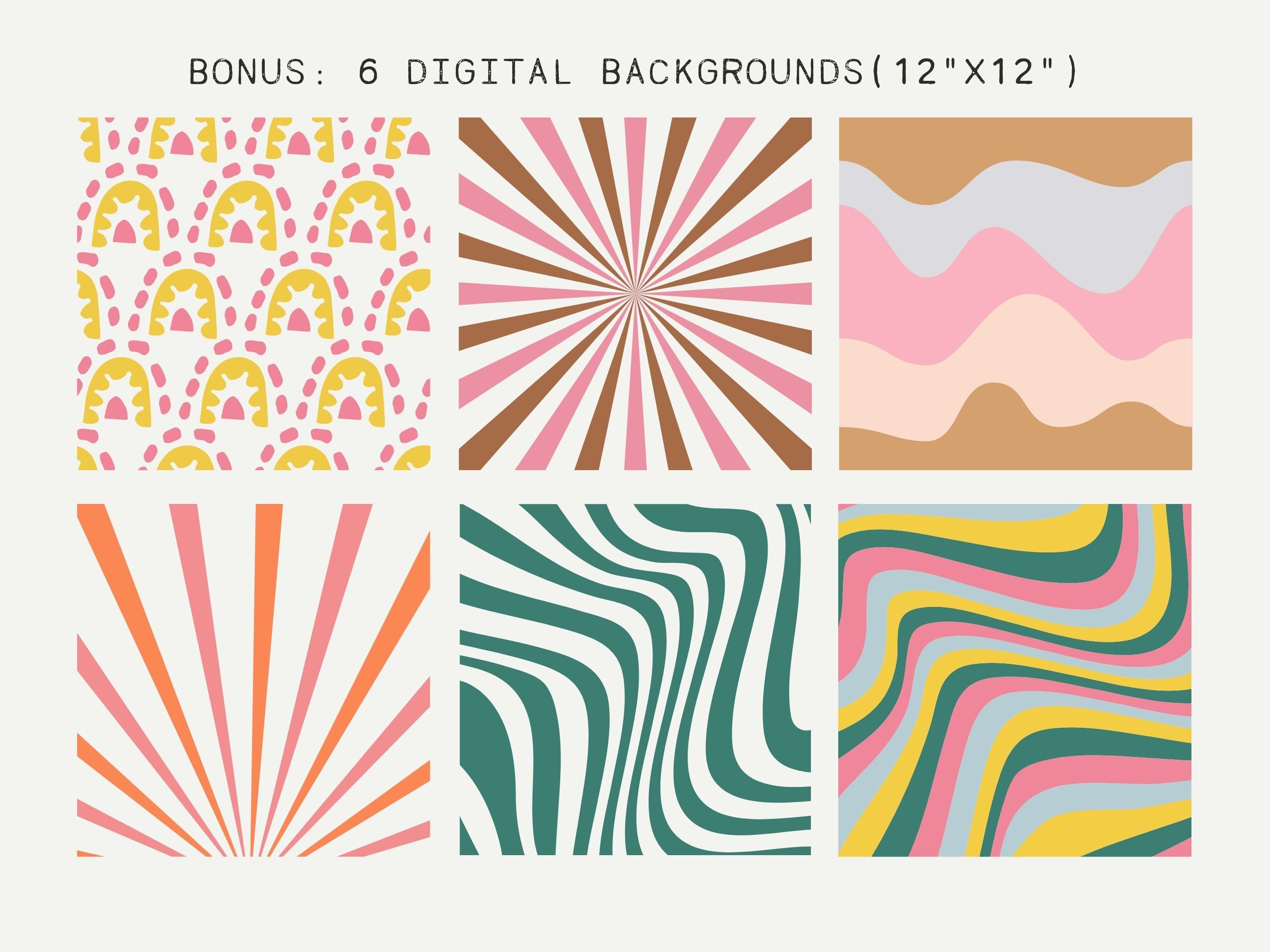 Groovy Hippie Psychedelic Clipart Set 70's Retro Clipart - Etsy