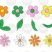 Retro Daisy Clipart, 70s Clipart, Flower Power Hippie Clipart, Groovy ...