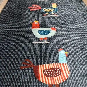Chickens Themed Kitchen Rug - Machine Washable Kitchen Mat - Decorative ...