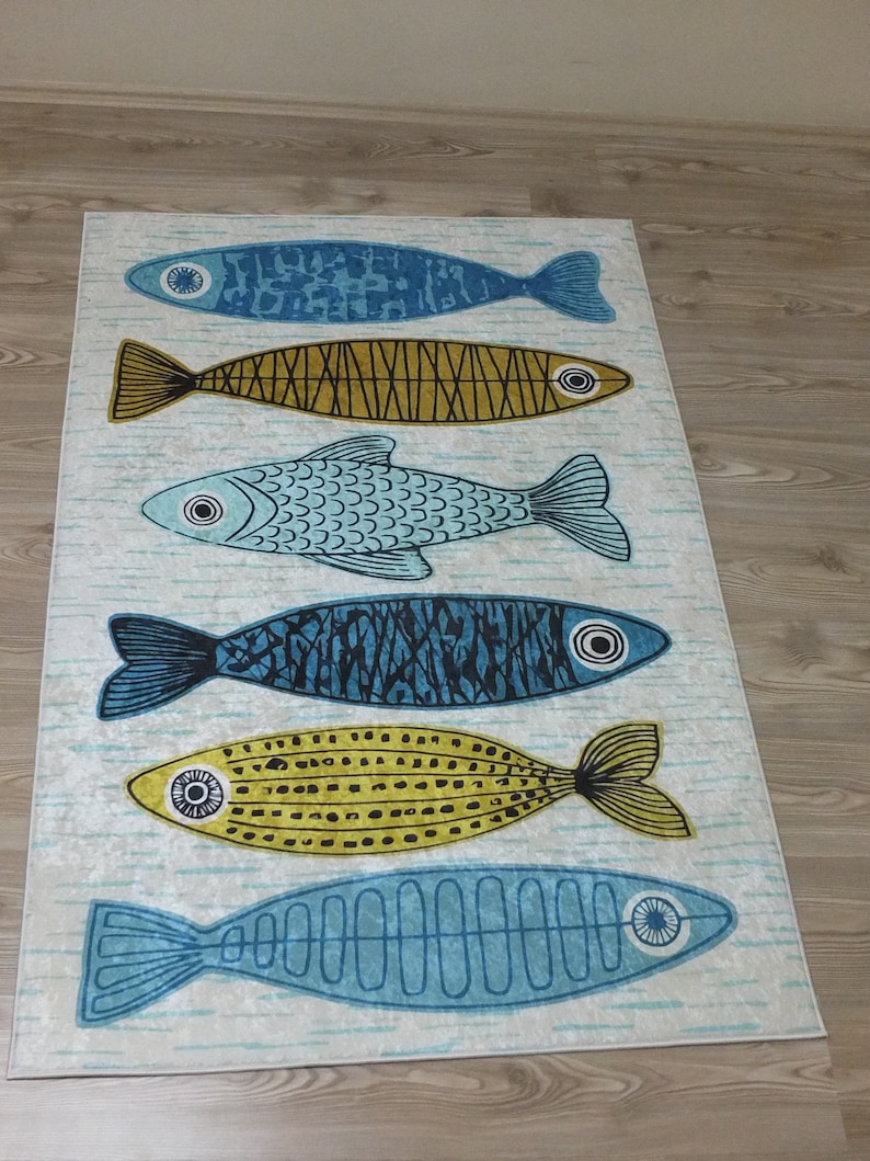 Non Slip Washable Fish Kitchen Rug Runner Carpet Mat - Etsy