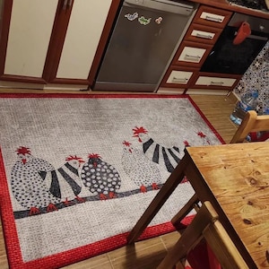 Chickens Themed Kitchen Rug - Machine Washable Kitchen Mat - Decorative ...