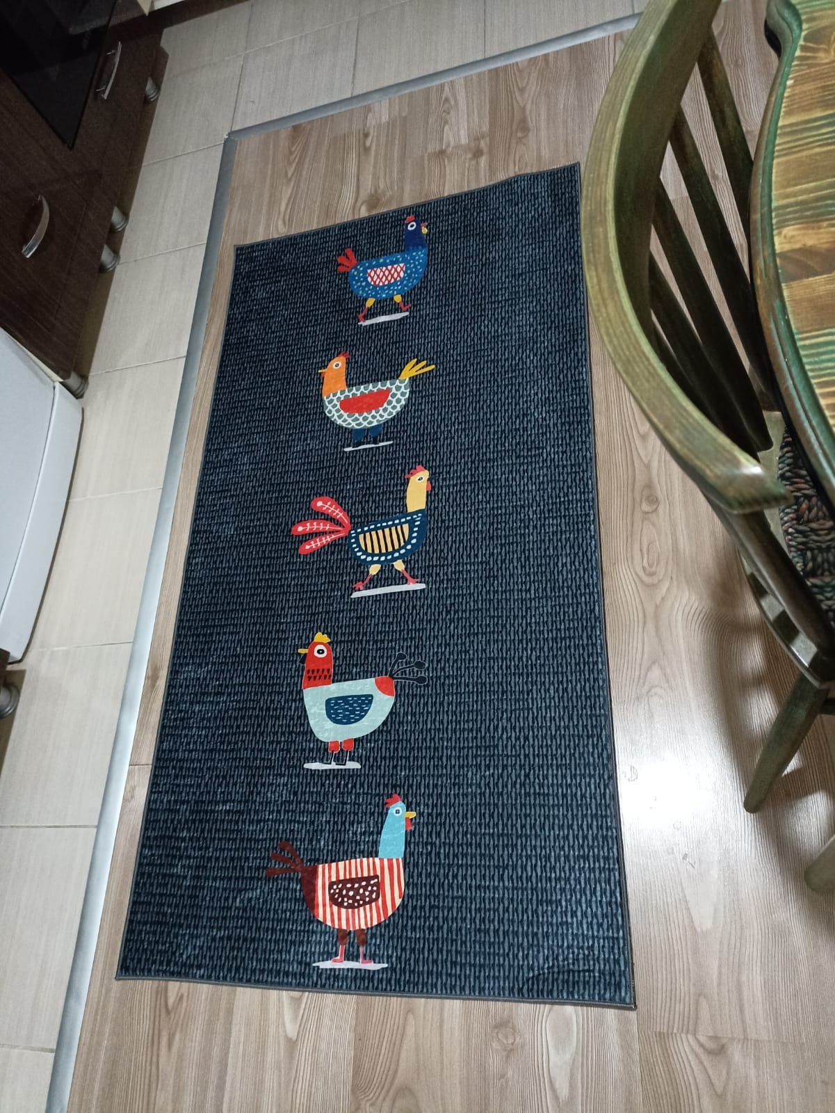 Chickens Themed Kitchen Rug - Machine Washable Kitchen Mat - Decorative ...