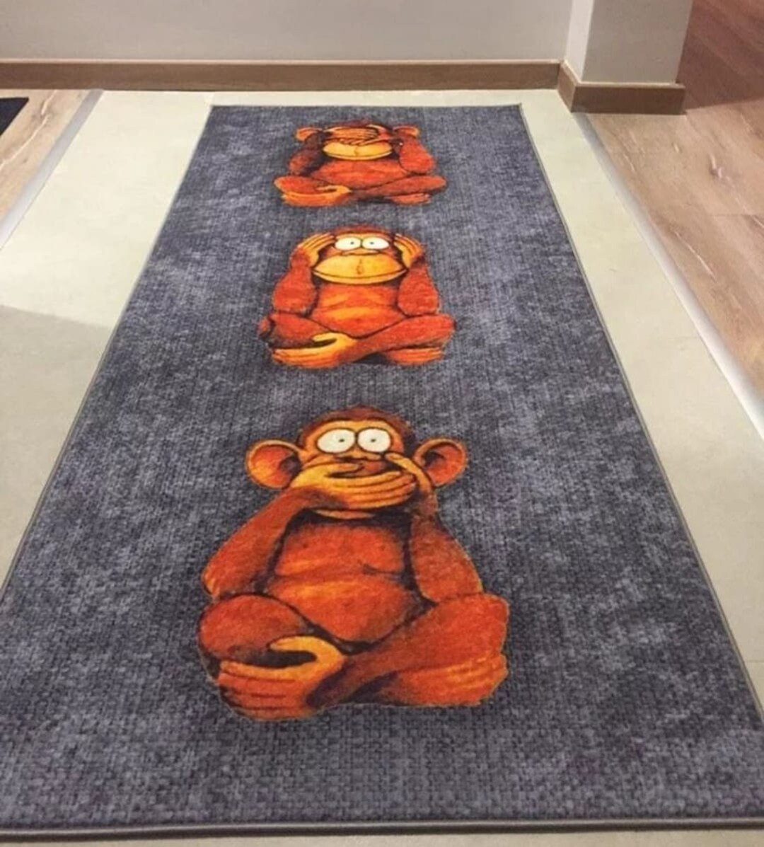 Monkey Pattern Hallway Carpet /machine Washable Rug -/non Slip Kitchen ...