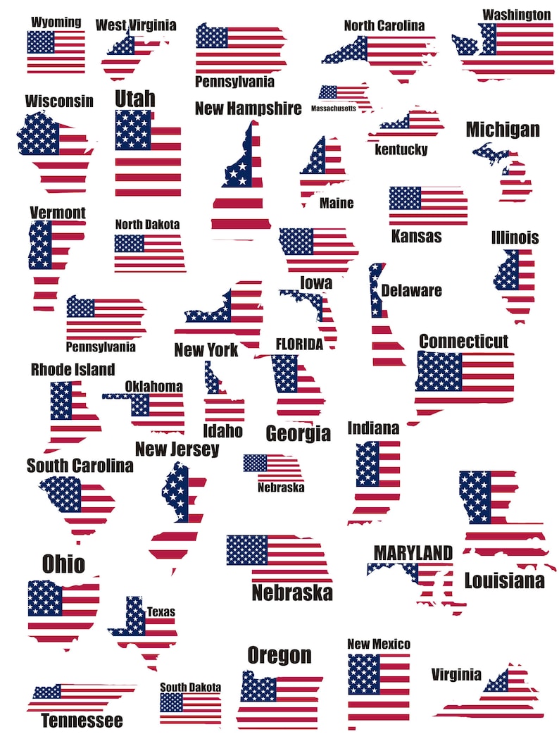 State Flags Svg Files - Etsy
