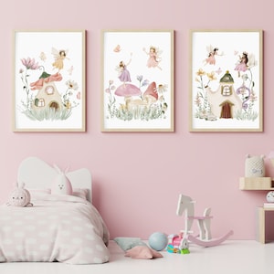 Set of 3 Fairy Garden Prints, Kids Fairy Prints, Nursery Wall Art ...