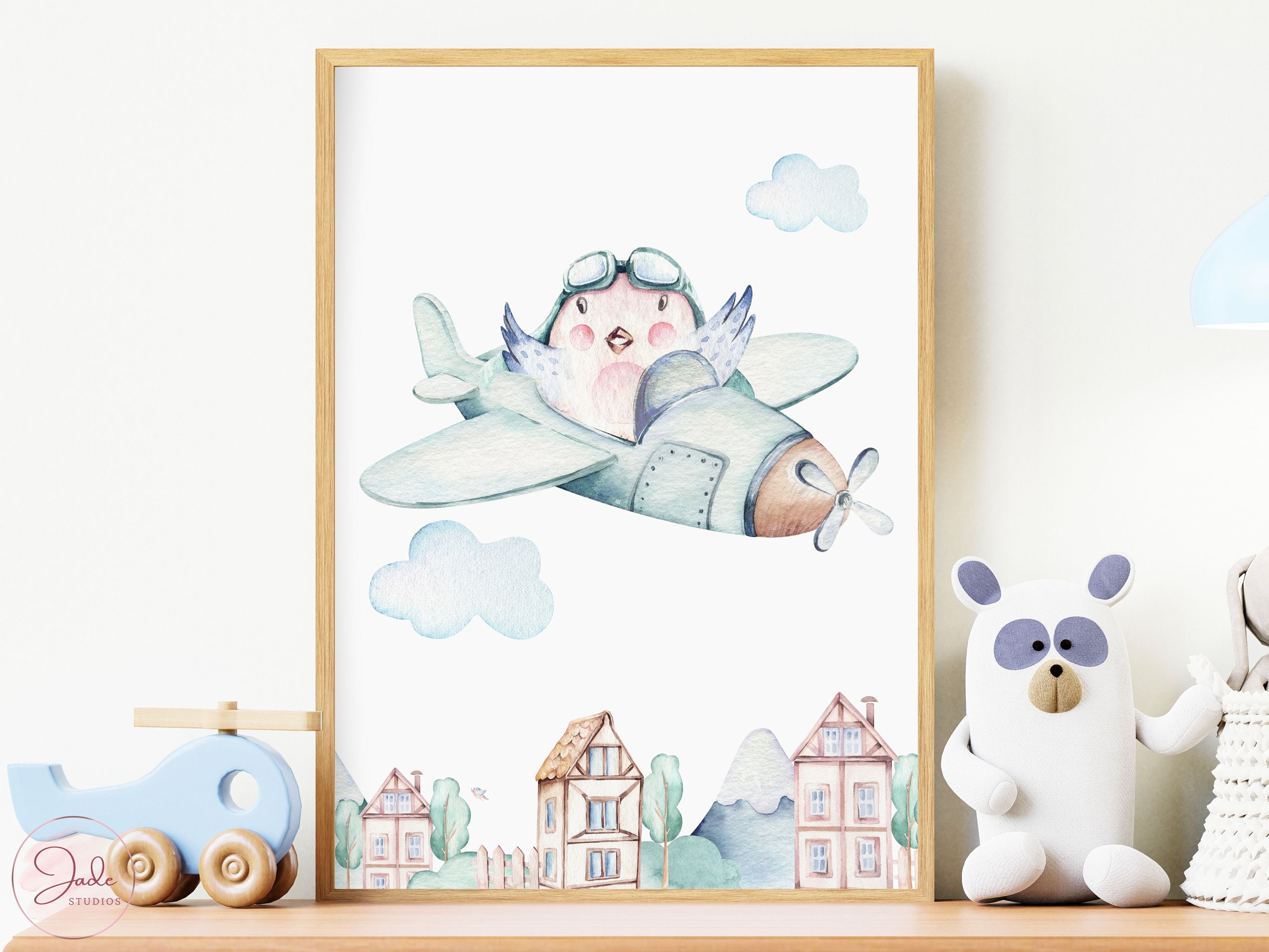 Safari Airplane Print, Aircraft Theme Prints, Travel Theme Nursery ...