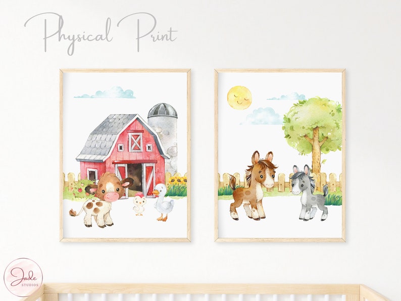 2er-Set Prints auf dem Bauernhof, Kunst Poster für Haus & Garten ...
