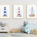 Set of 3 Nautical Lighthouse Prints, Nursery Nautical Theme, Baby Boy Nursery Decor, Baby Gifts ...