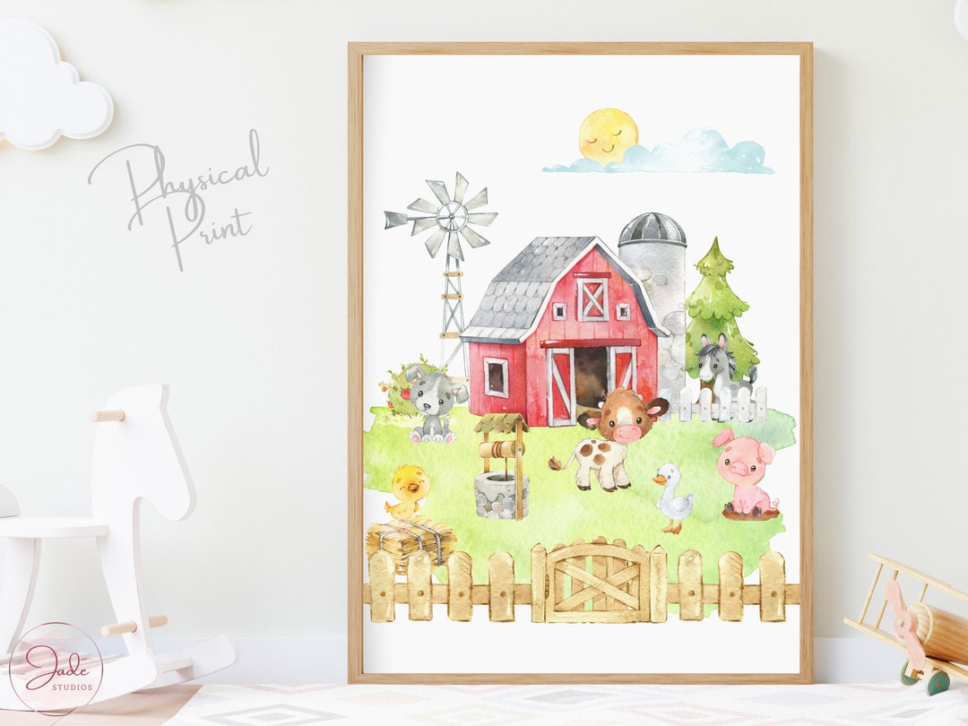 Farm Animals Print, Nursery Wall Art, Nursery Farm Decor, Barnyard ...