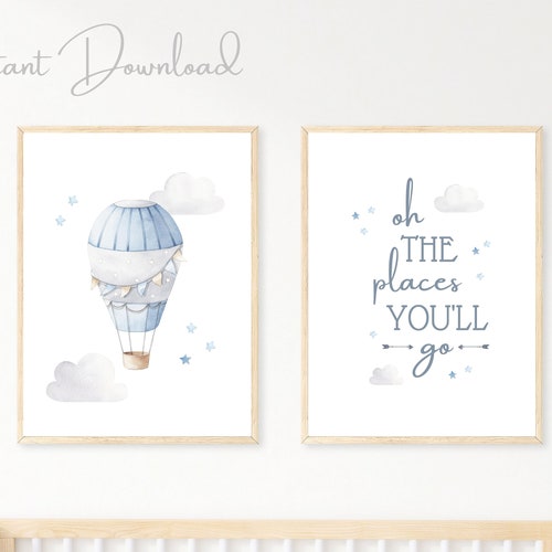 Oh the Places You'll Go Nursery Wall Art Travel Nursery - Etsy