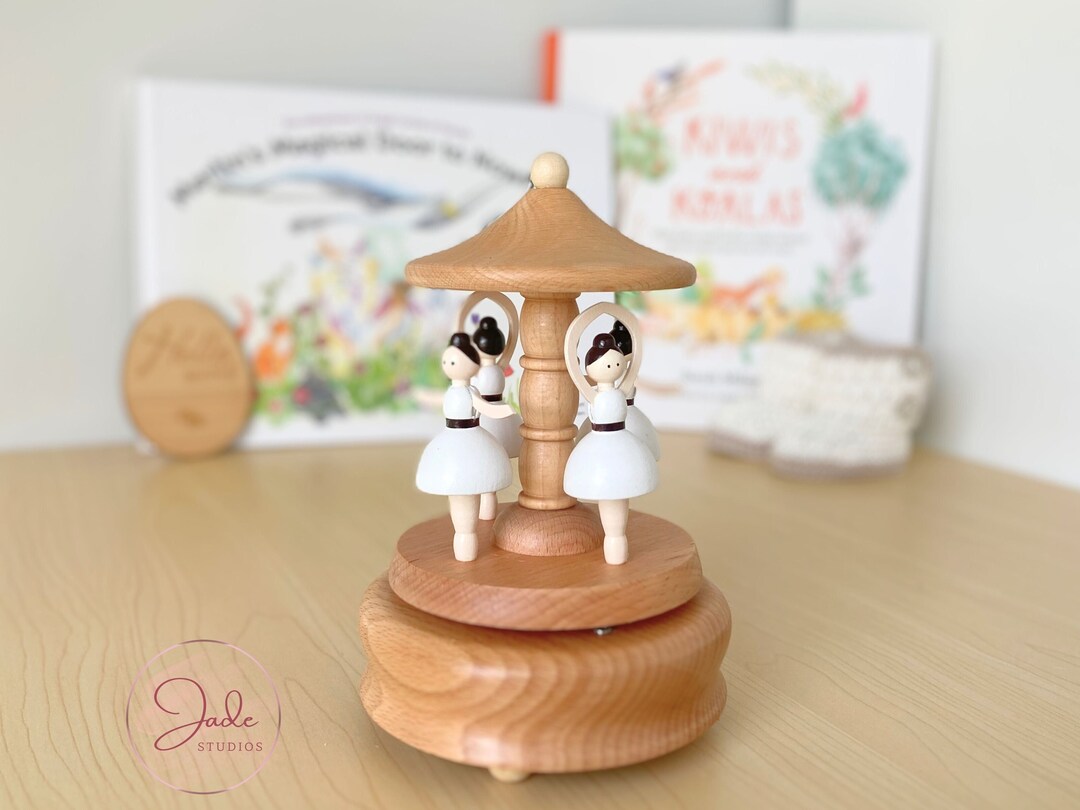 Wooden Musical Carousel, Ballerina Decor, Heirloom Baby Gift, Wooden ...