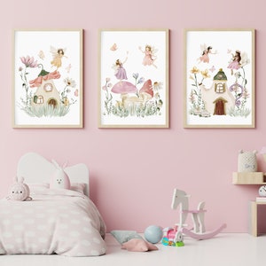 Set of 3 Fairy Garden Prints, Kids Fairy Prints, Nursery Wall Art ...