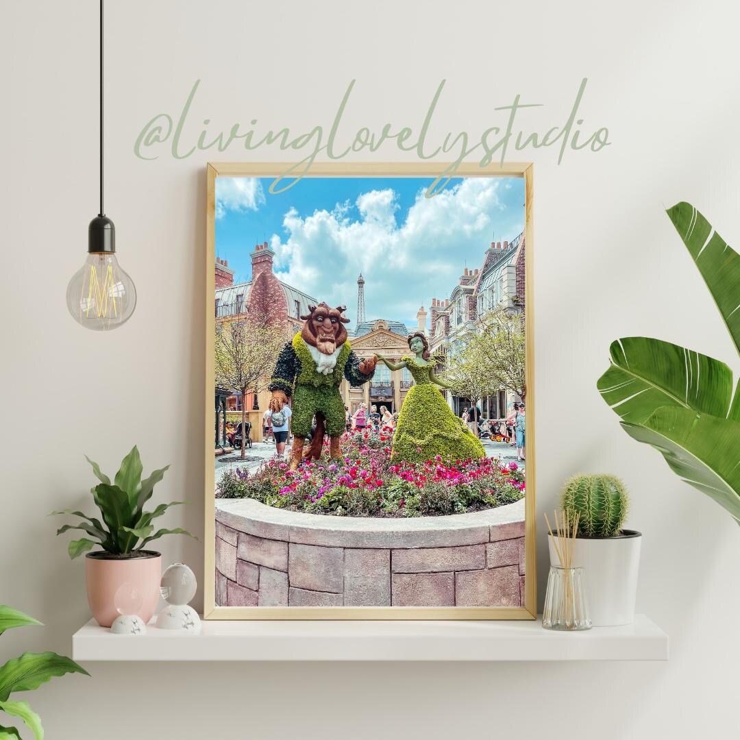 Beauty and the Beast Epcot Topiary Print - Etsy