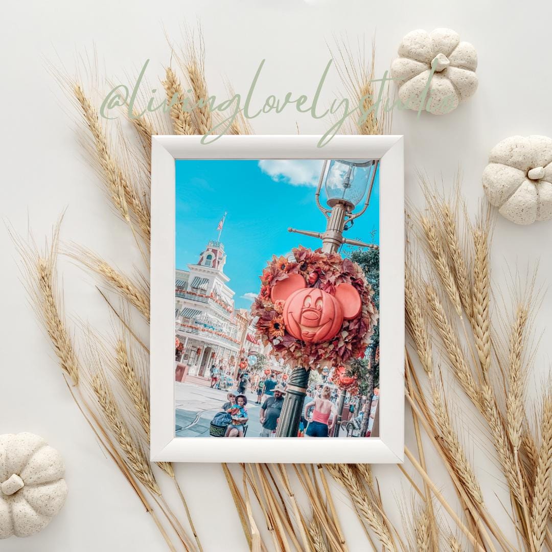 Mickey Mouse and Main Street Fall Decor Digital Print - Etsy