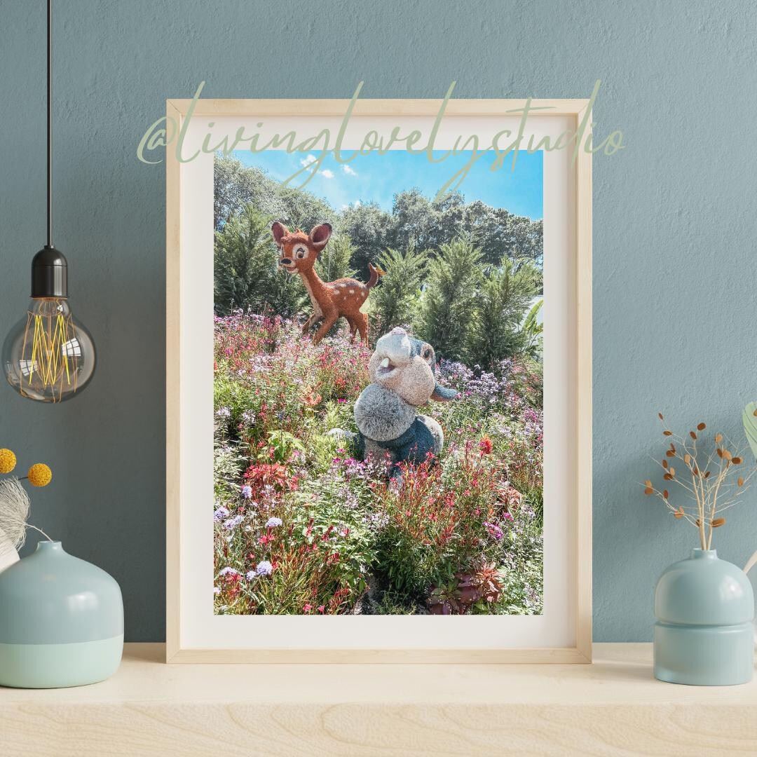 Bambi and Thumper Flowers Digital Print - Etsy