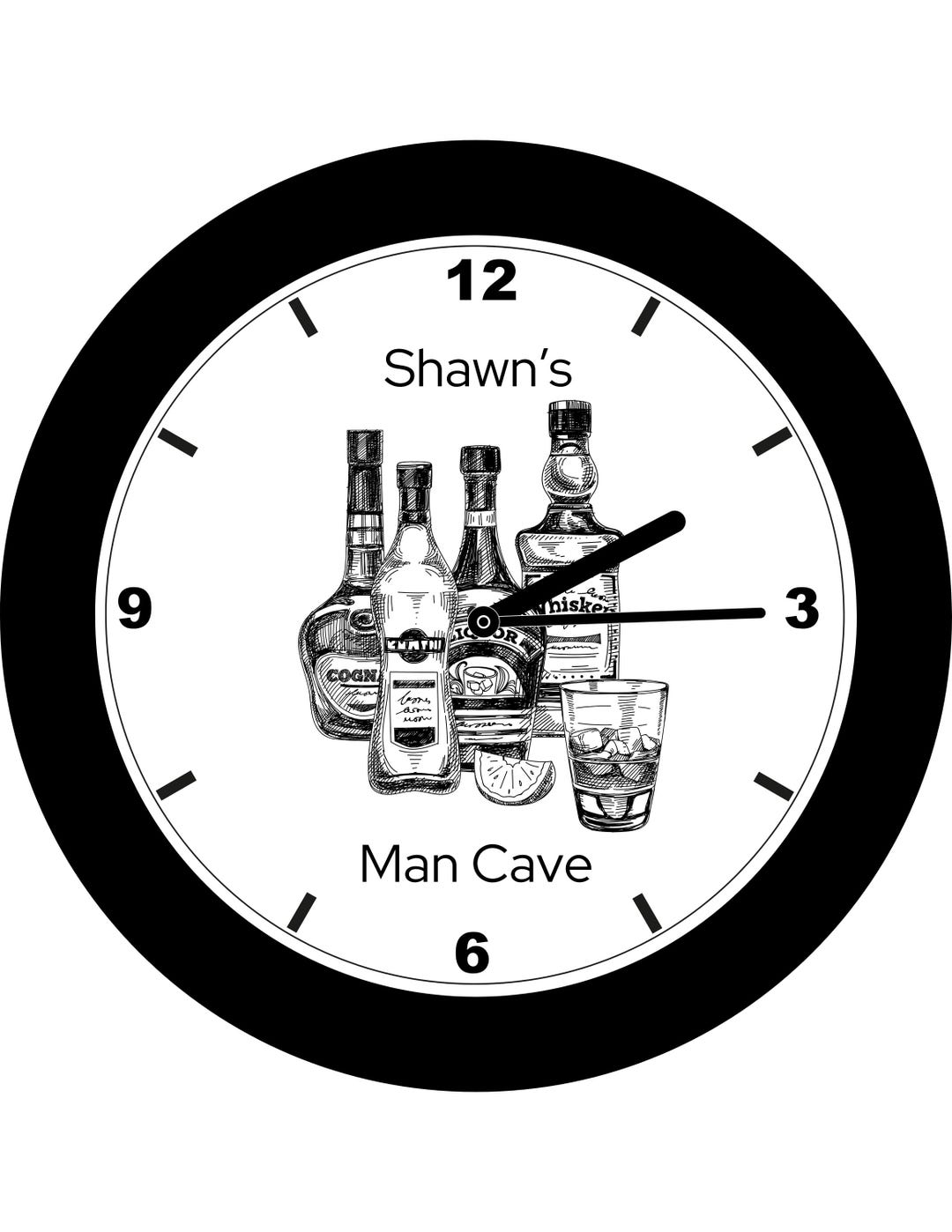 Personalized Man Cave Wall Clock, Liquor Clock - Etsy
