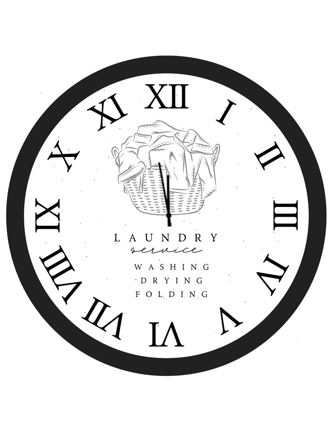 Personalized Laundry Room Wall Clock - Laundry Basket - Etsy