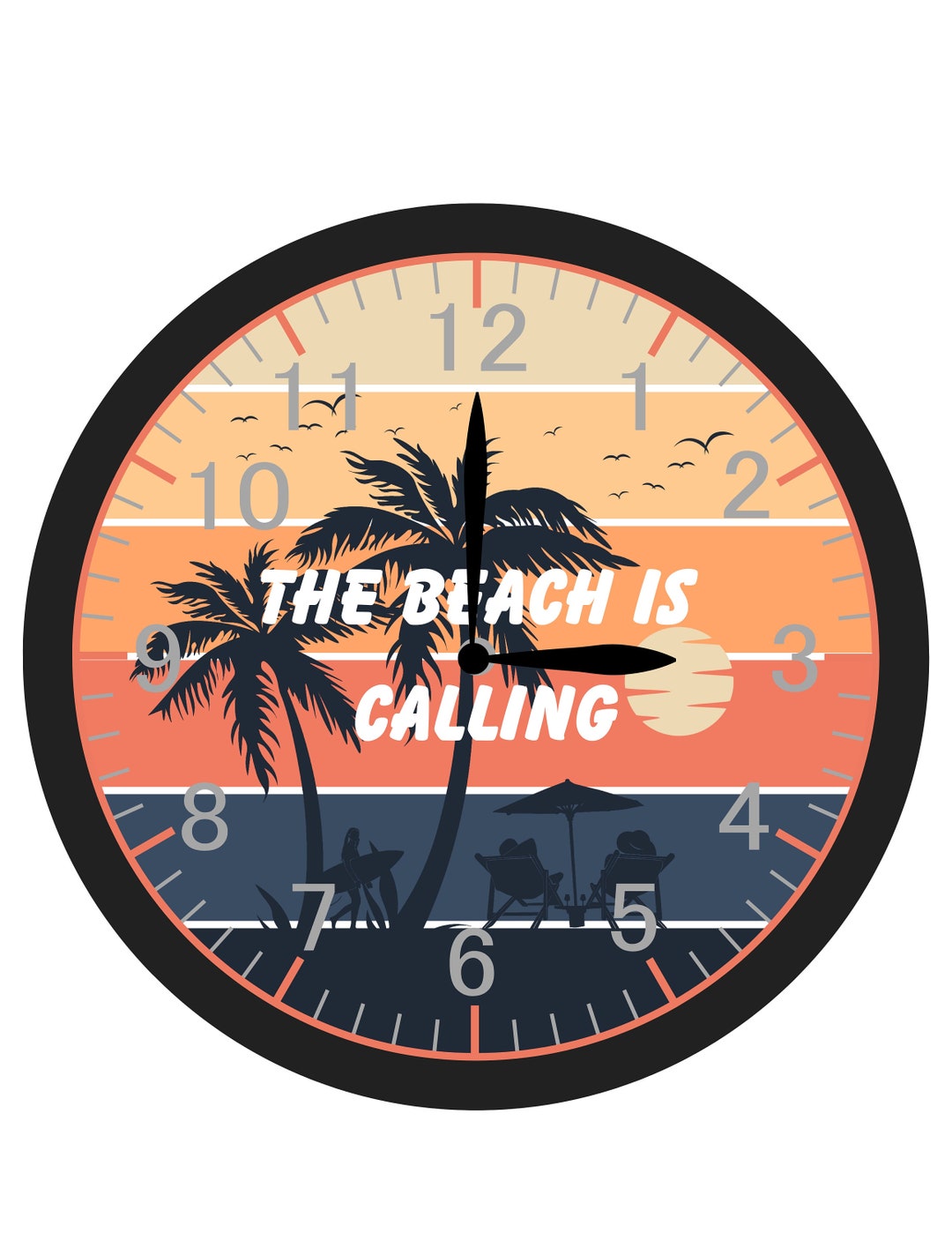Personalized Beach Wall Clock - Surf - Etsy