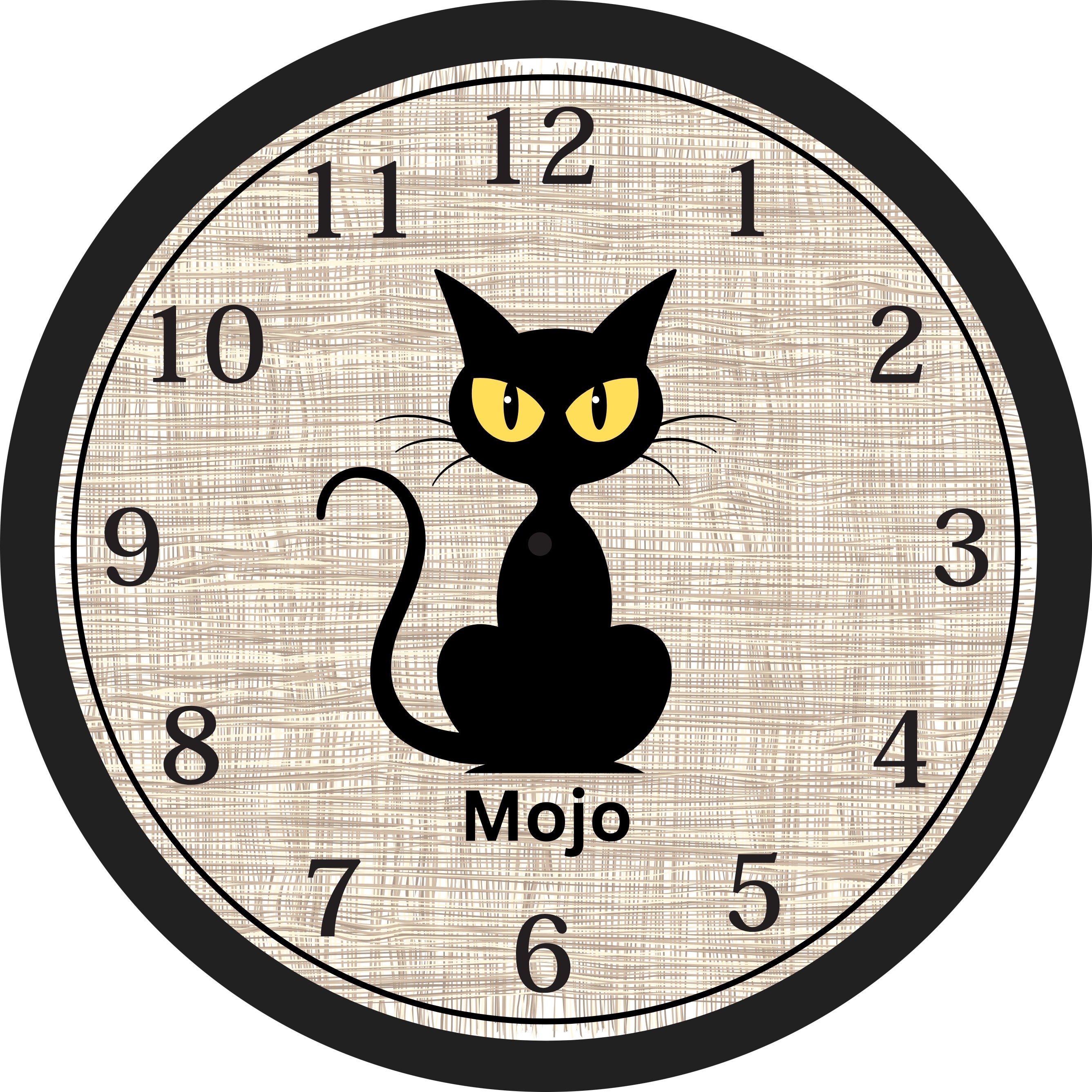 Personalized Black Cat Wall Clock - Cat Lover - Etsy