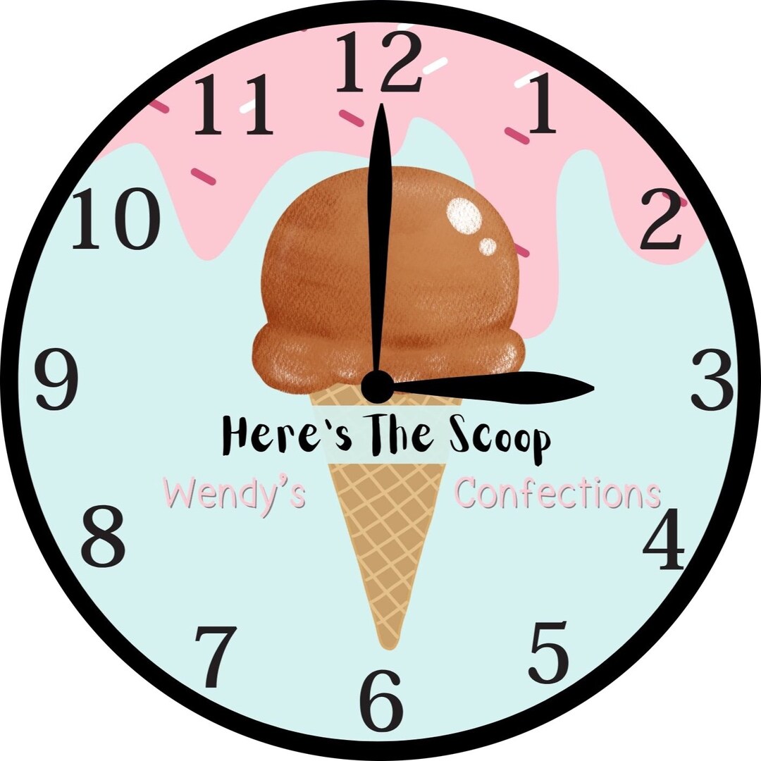 Personalized Ice Cream Shop Wall Clock - Etsy