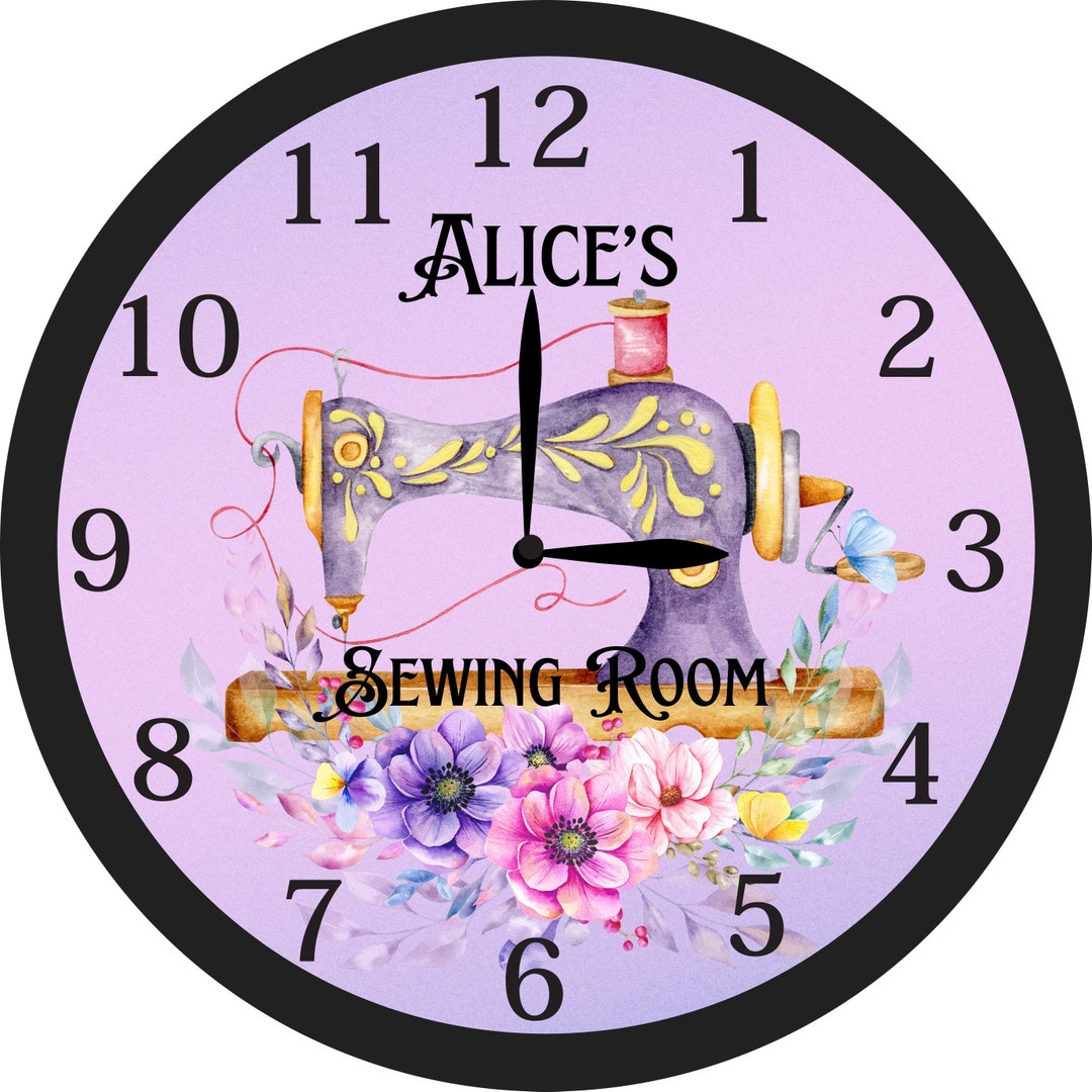 Personalized Sewing Room Wall Clock - Etsy