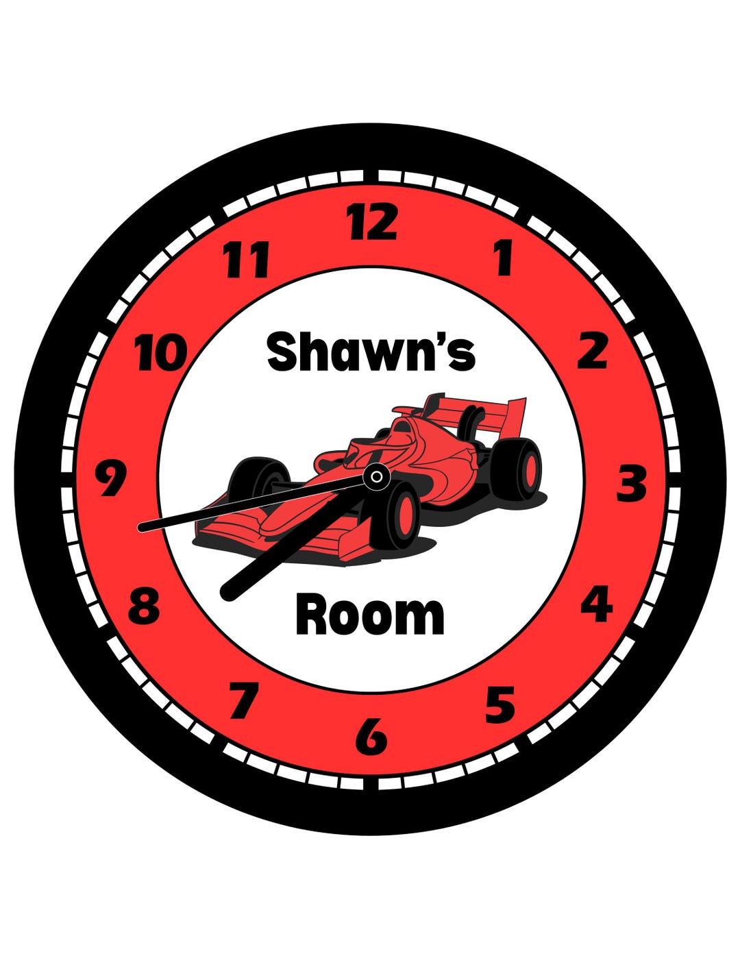 Personalized Race Car Wall Clock - Red Race Car - Etsy