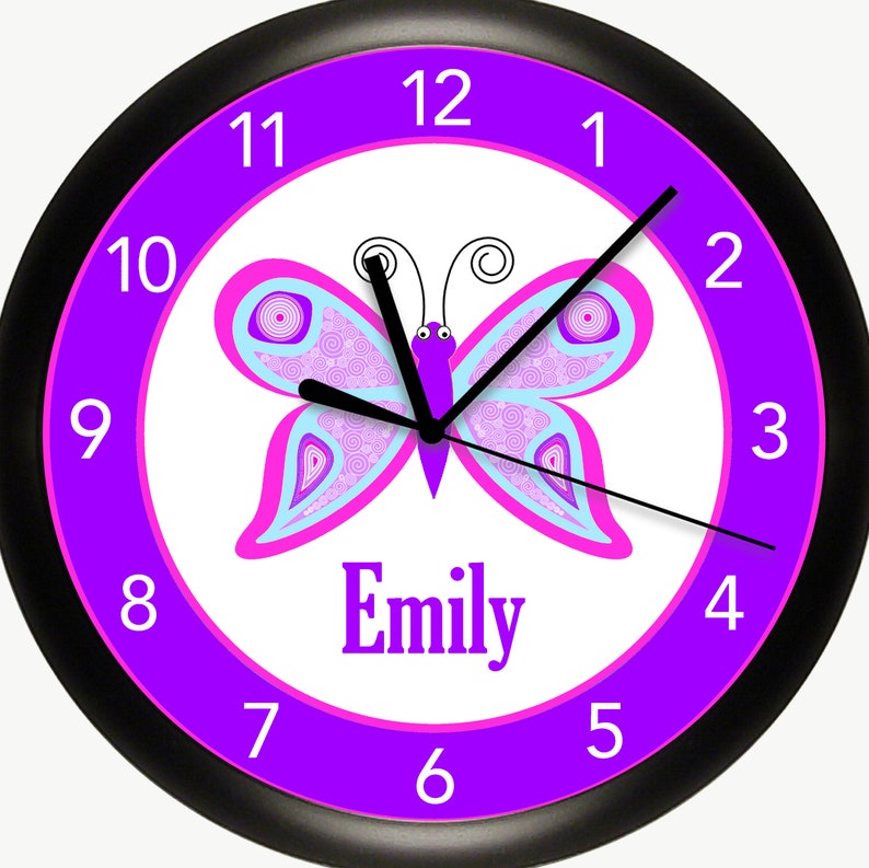 Personalized Butterfly Wall Clock - Kids Room - Etsy