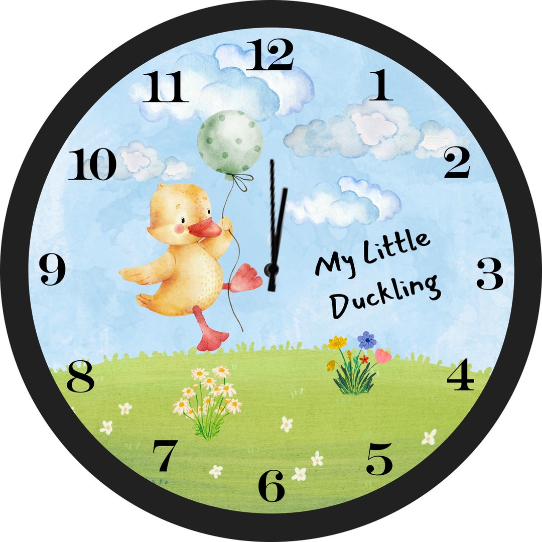 Personalized Baby Duck Wall Clock - Nursery - Etsy