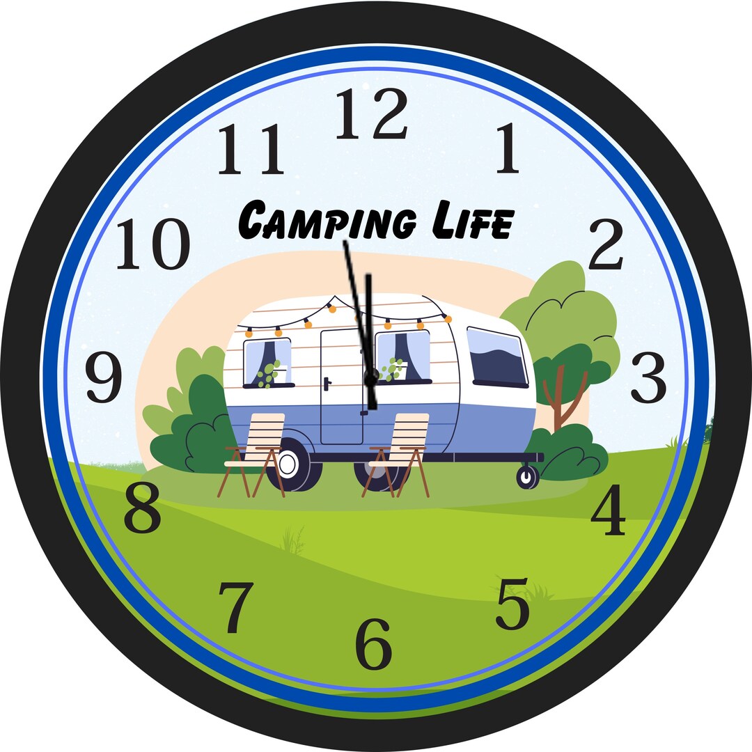 Personalized Camping Wall Clock - Travel Trailer - Etsy