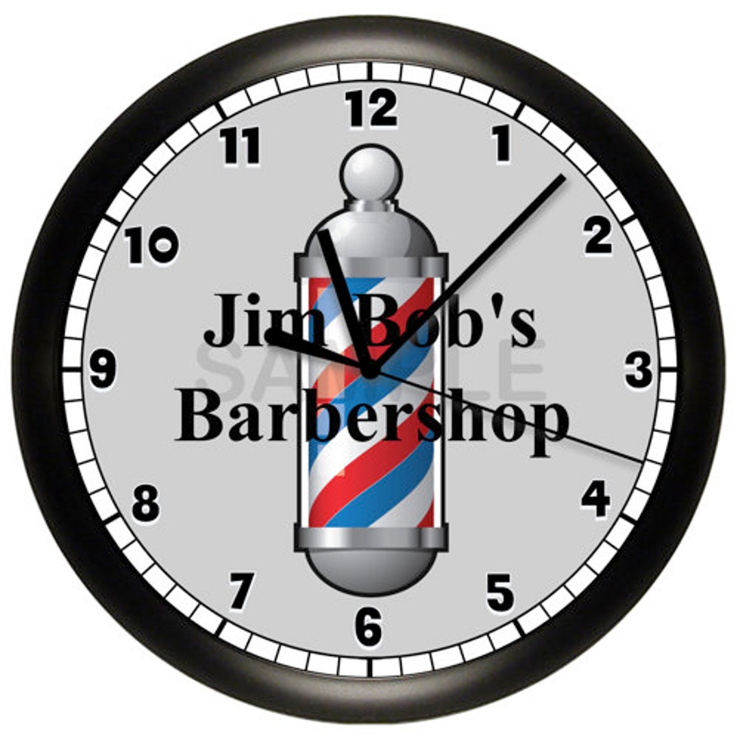 Personalized Barber Shop Wall Clock - Etsy