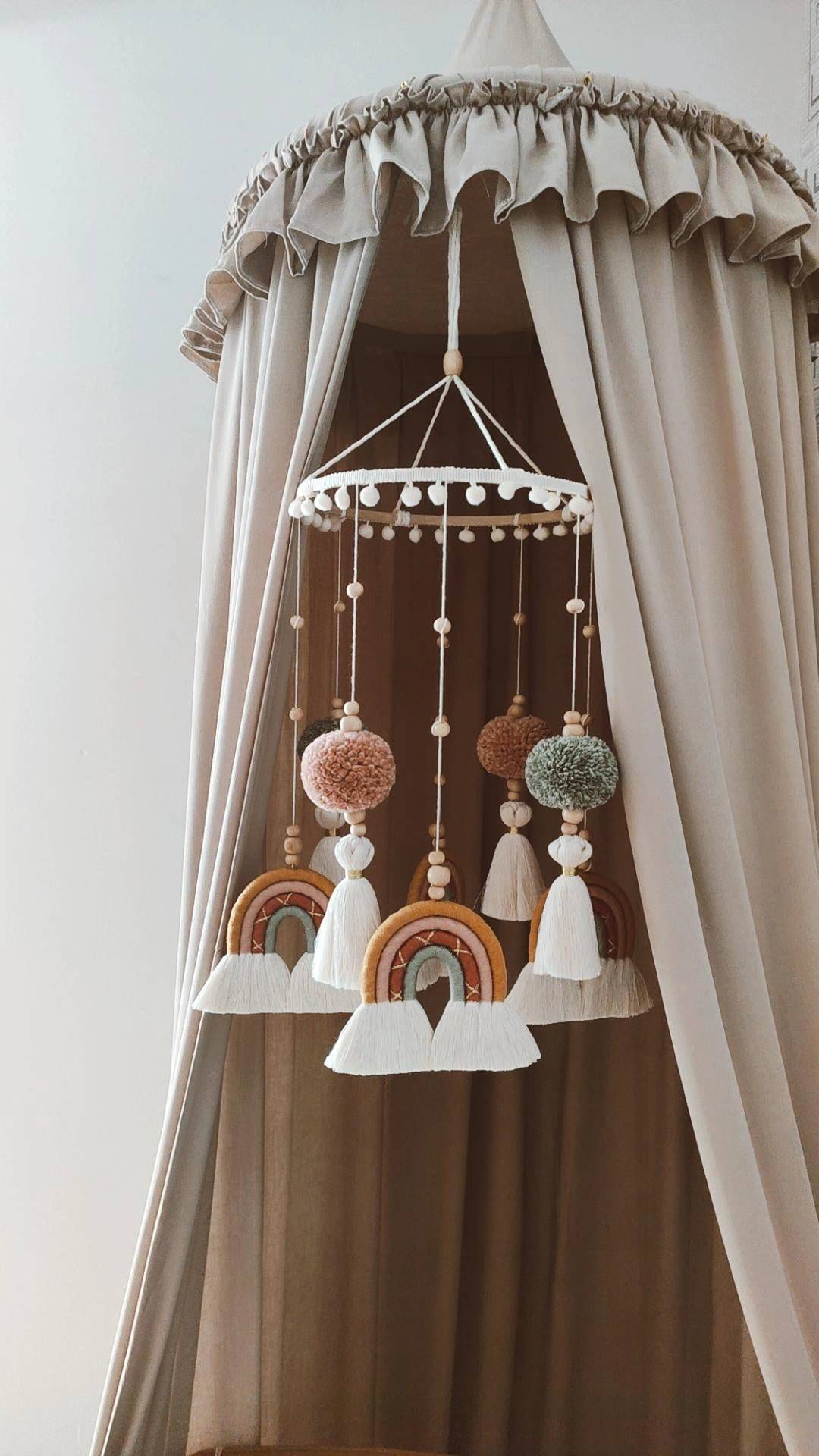 Handmade Rainbow Baby Mobile • Boho Nursery Decor • Personalized Baby ...