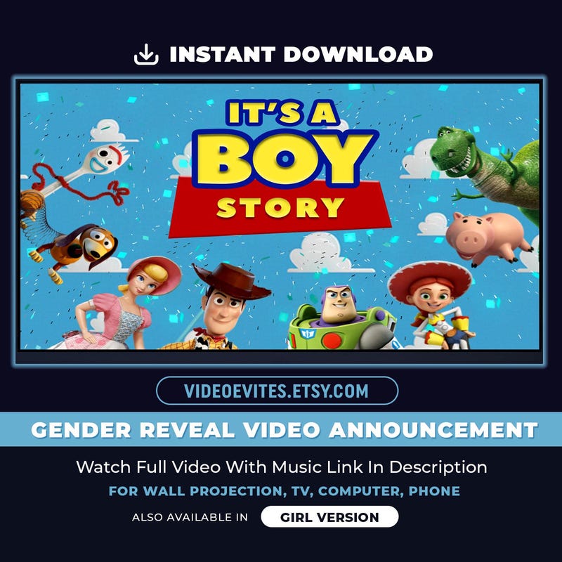 Toy Story Gender Reveal - Etsy